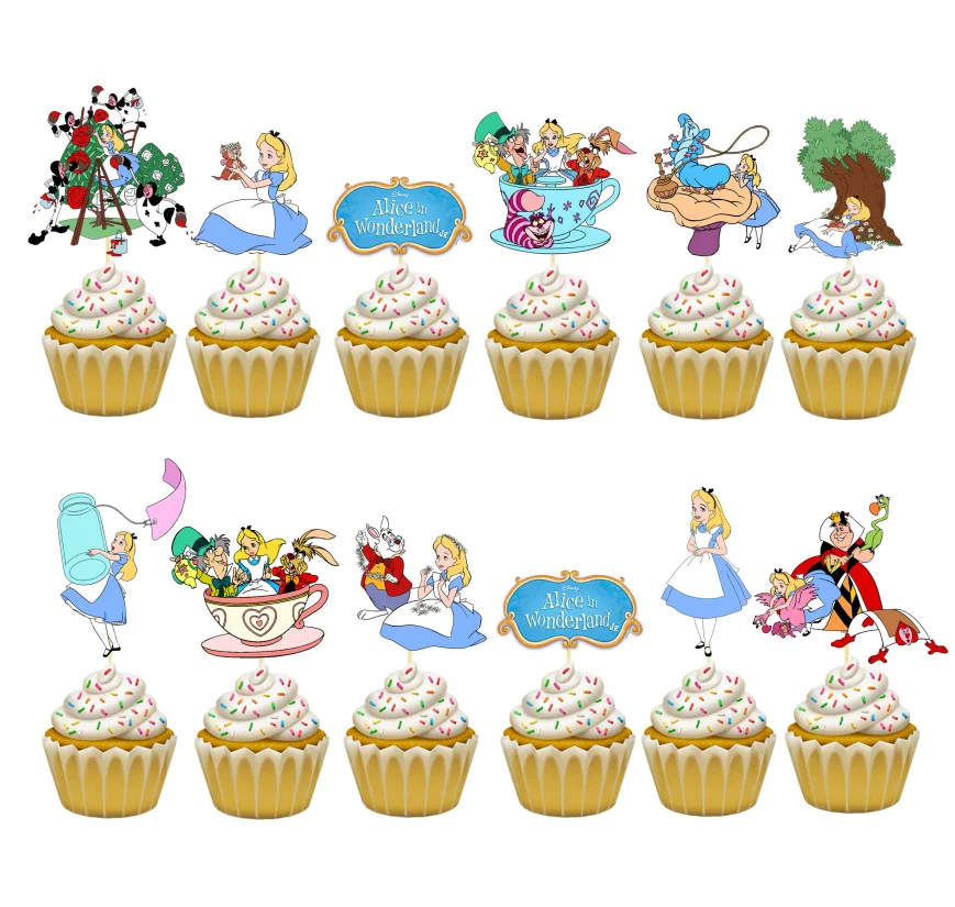Alice In Wonderland Cupcake Toppers
