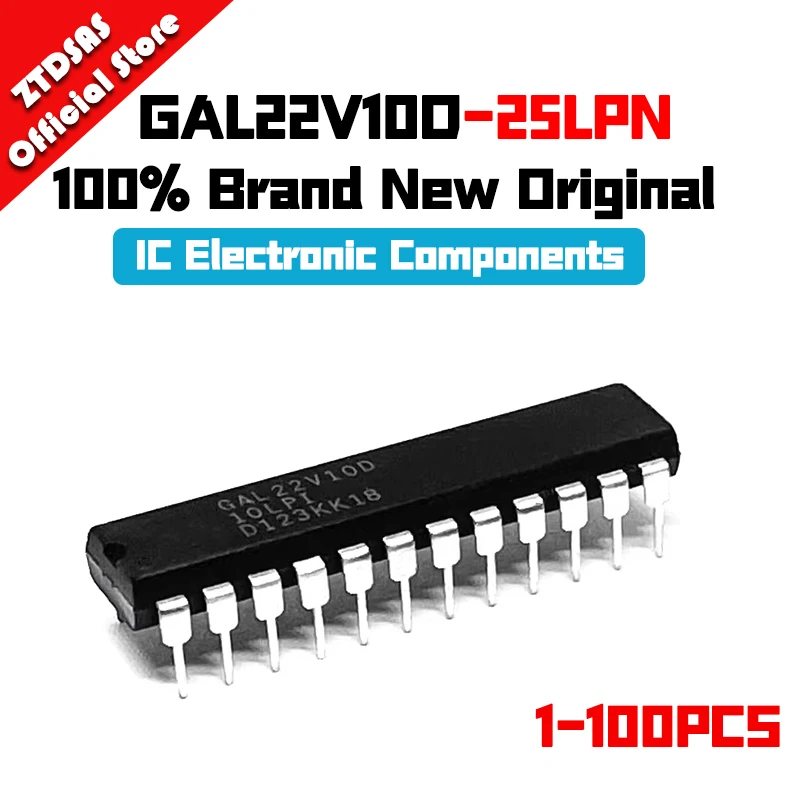 1-100PCS GAL22V10D-25LPN GAL22V10D GAL22V10 GAL22V GAL22 IC MCU DIP-24 ...