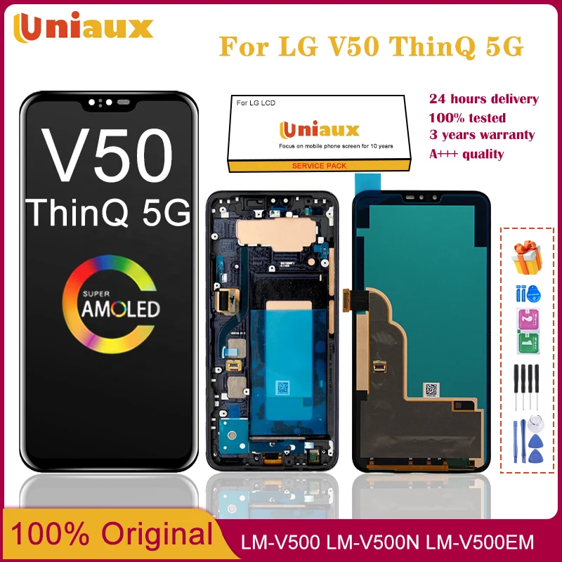 6-4-Original-AMOLED-For-LG-V50-ThinQ-5G-LCD-V500-V500N-V500EM-Display ...