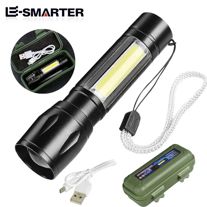 Portable-Zoomable-Strong-LED-Flashlight-Rechargeable-Mini-Torch-Lantern ...