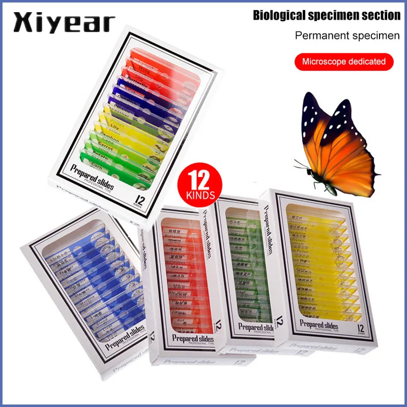 48/60pcs Prepared Plastic Microscope Slides Biological For Children ...