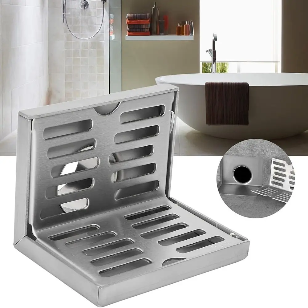 304 Stainless Steel Corner Floor Drain L Shape Side Drainage Durable ...