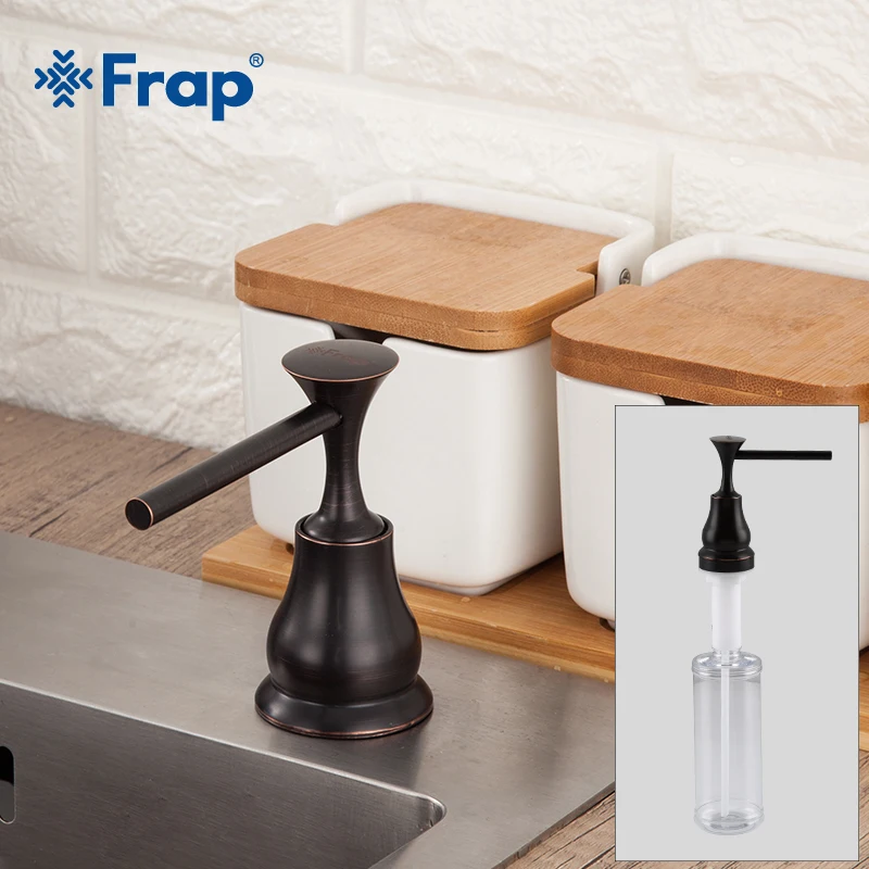 FRAP-Black-Soap-Dispensers-Deck-Mounted-Copper-Pump-Head-ABS-Bottle ...