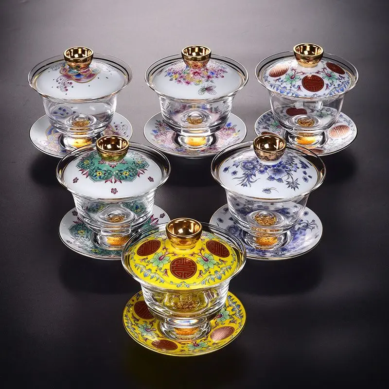 Glass-enamel-painted-glass-cover-bowl-large-size-three-talents-tea-bowl ...