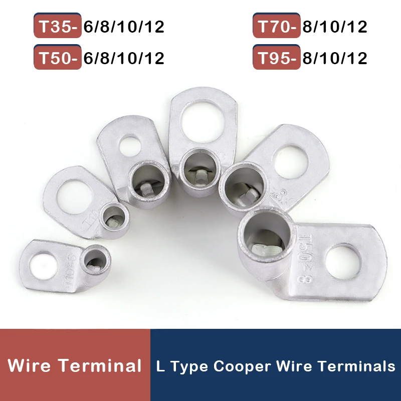 1-50pcs-Wire-Terminal-90-Degree-Bend-Nose-L-type-Right-Angle-T35-50-70 ...