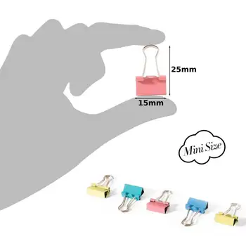 60pcs Mini Binder Clips Color Binder Clip Small Paper Clip 15mm 5/8 ...