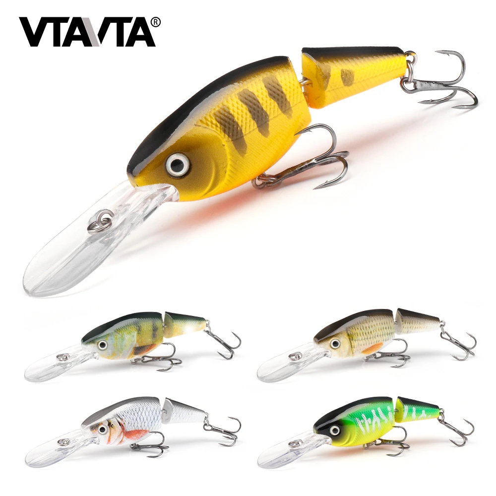 VTAVTA 2 segments Jointed Fishing Lures 105mm 15g Folating Minnow Lures Artificial Bait Wobblers ...