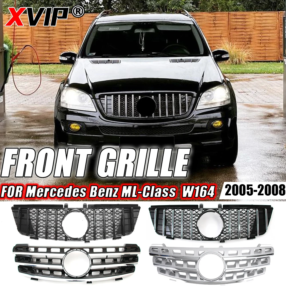 XVIP-Black-GTR-Style-Front-Racing-Grille-For-Mercedes-Benz-ML-W164-05 ...