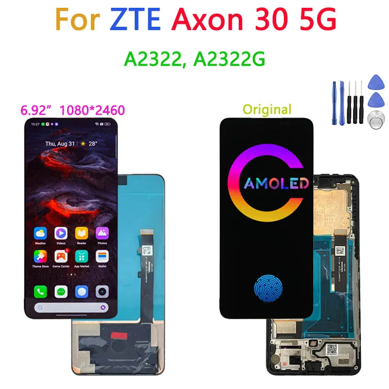 Original 6.92" AMOLED For ZTE Axon 30 5G Display A2322 A2322G LCD Touch ...