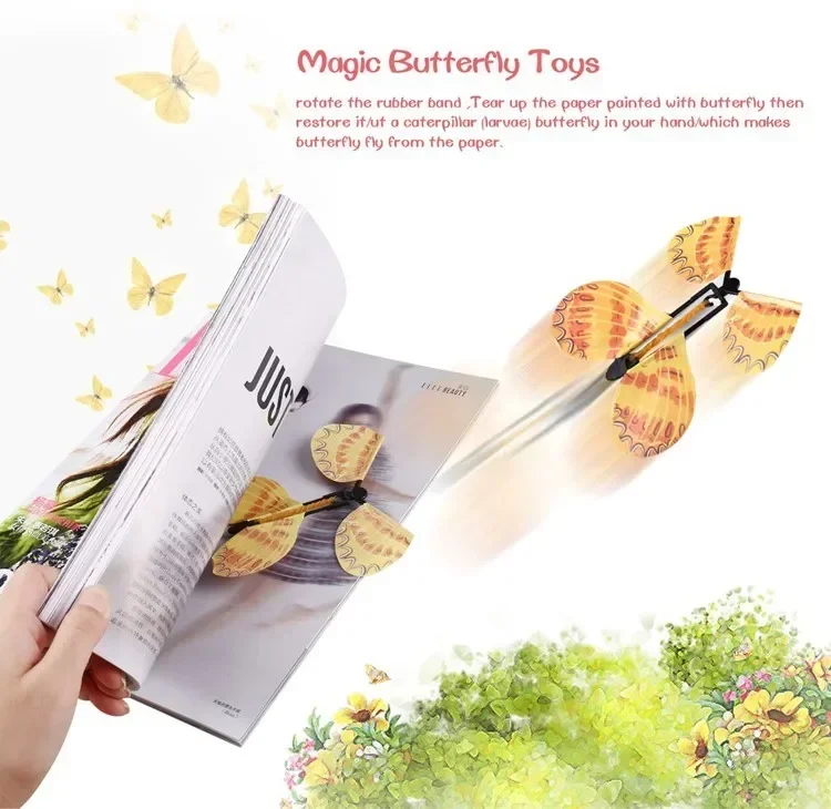 Magic-Wind-Up-Flying-Butterfly-Rubber-Band-Powered-Magic-Fairy-Flying ...