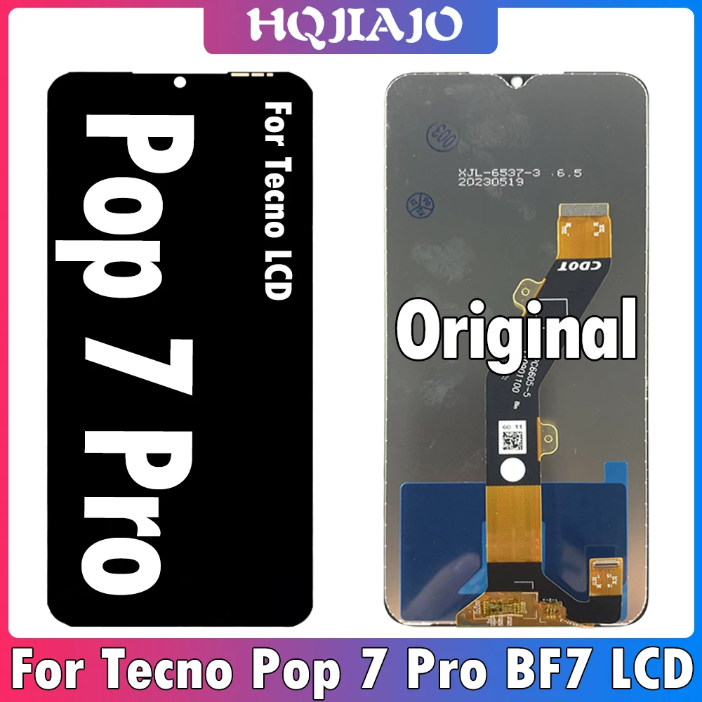 Original-6-6-For-Tecno-POP-7-Pro-LCD-Display-Touch-Screen-Digitizer ...