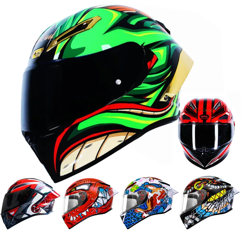 Helmets-for-Cafe-Racer-Chopper-Motorcycle-Motorbike-Full-Face-Cycling ...