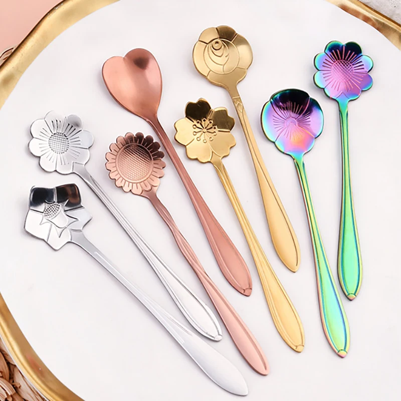 4Pcs-Flower-Spoon-Set-Small-Teaspoon-Coffee-Spoon-Cute-Ice-Cream ...