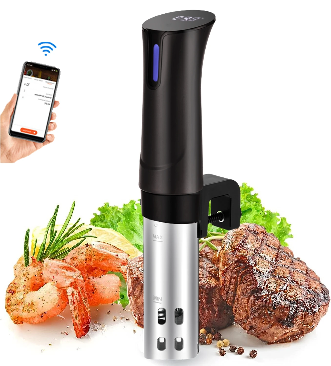 Home Appliance Sous Vide Cooker 1100W WiFi Smart Kitchen LCD Touch Sous ...