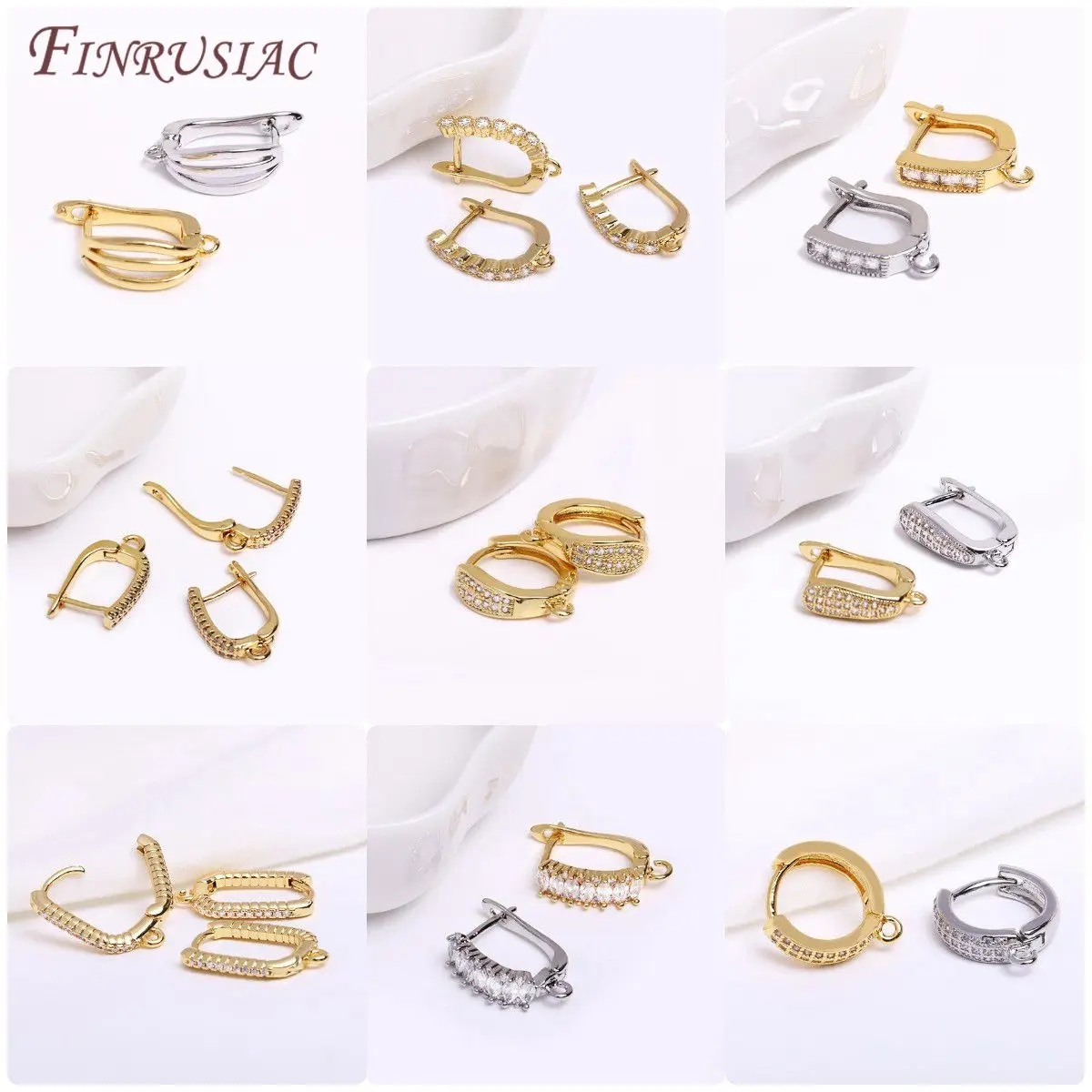 Multi Styles 18K Gold Plated Earwires,Fasteners For Earrings,Hooks For ...