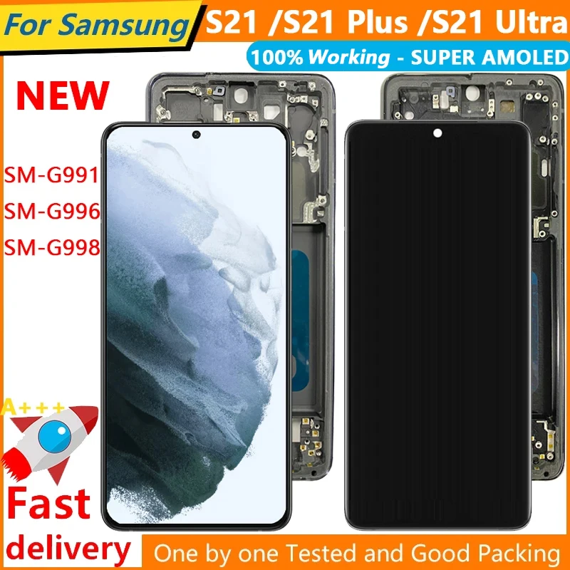 Super-AMOLED-S21-Ultra-G998F-LCD-For-Samsung-Galaxy-S21-Plus-LCD-With ...