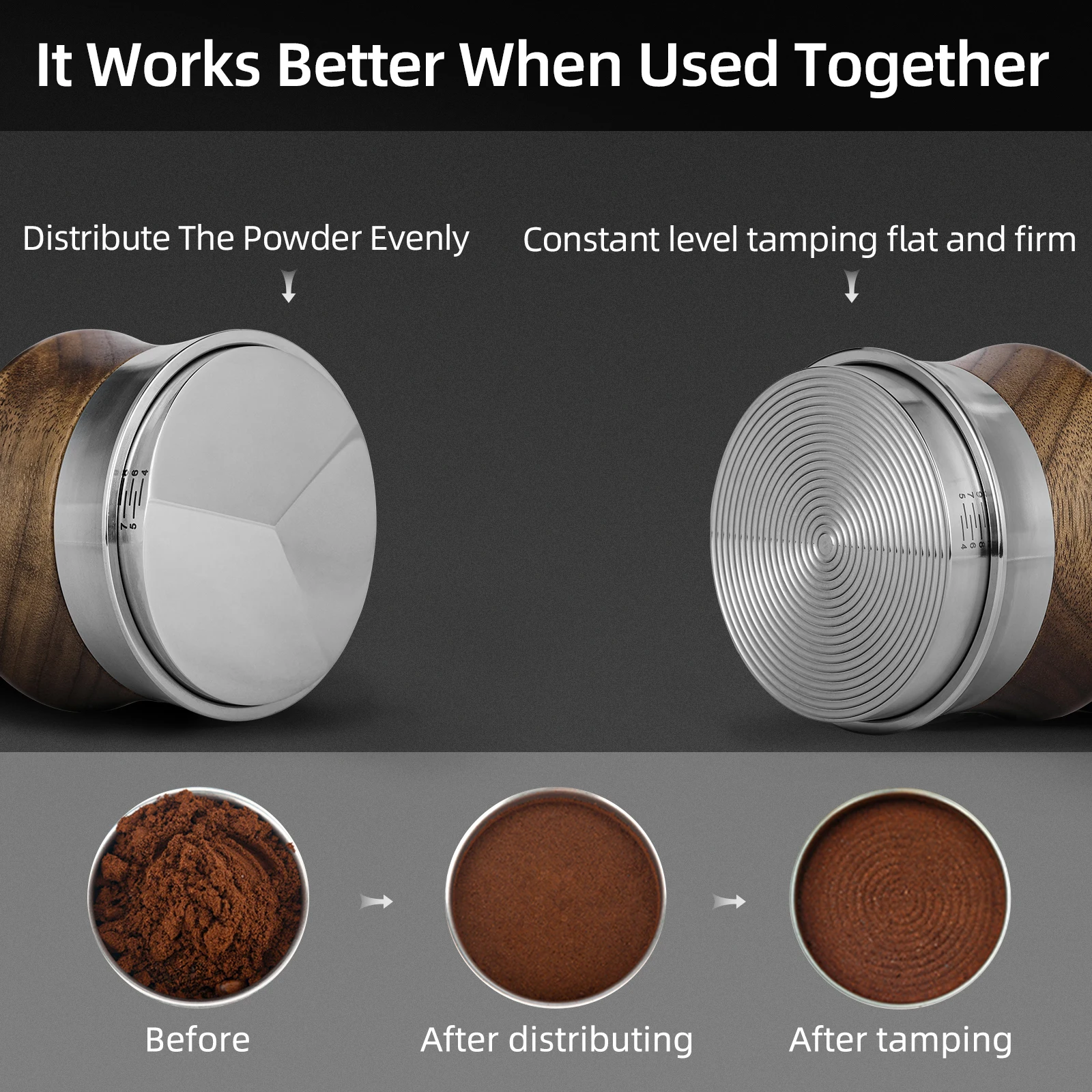 MHW-3BOMBER-58-35mm-Coffee-Distributor-Espresso-Tamper-Adjustable-Depth ...