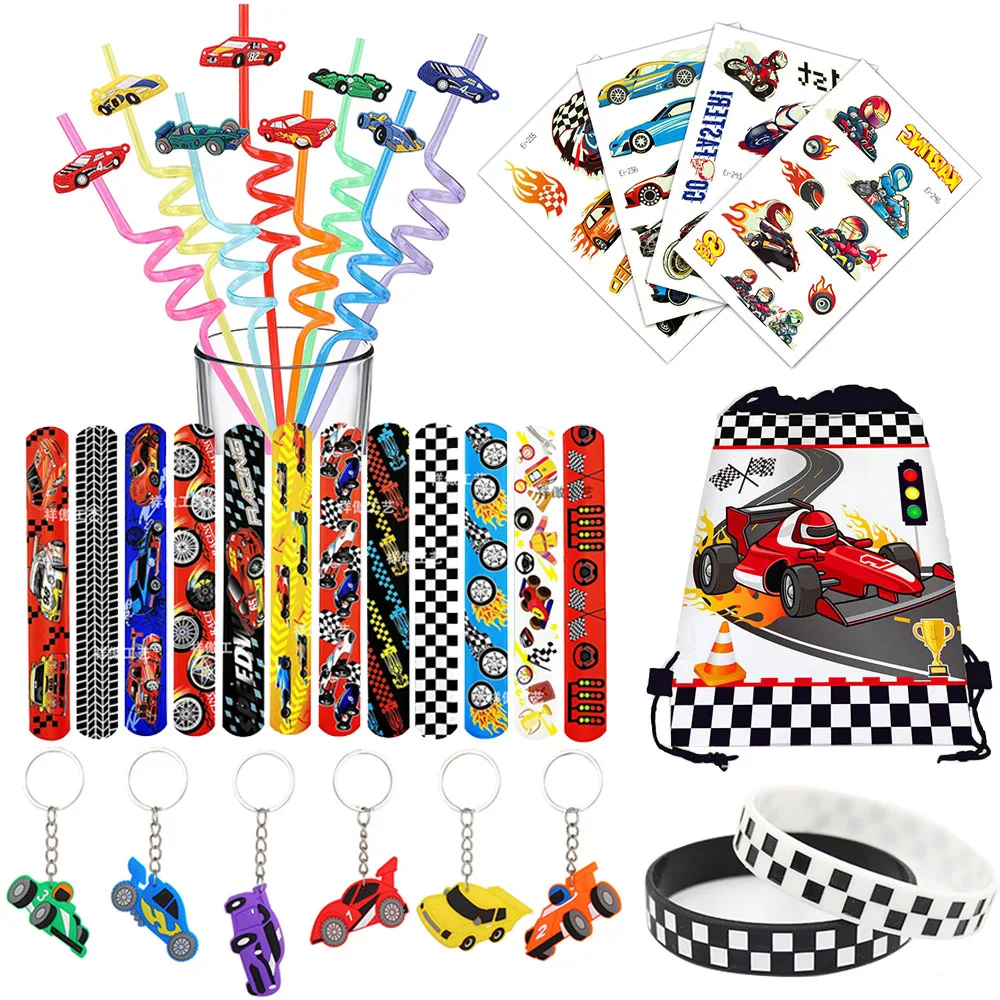 Race-Car-Party-Favors-Mini-Race-Cars-Keychains-Slap-Bracelet-Tattoo ...