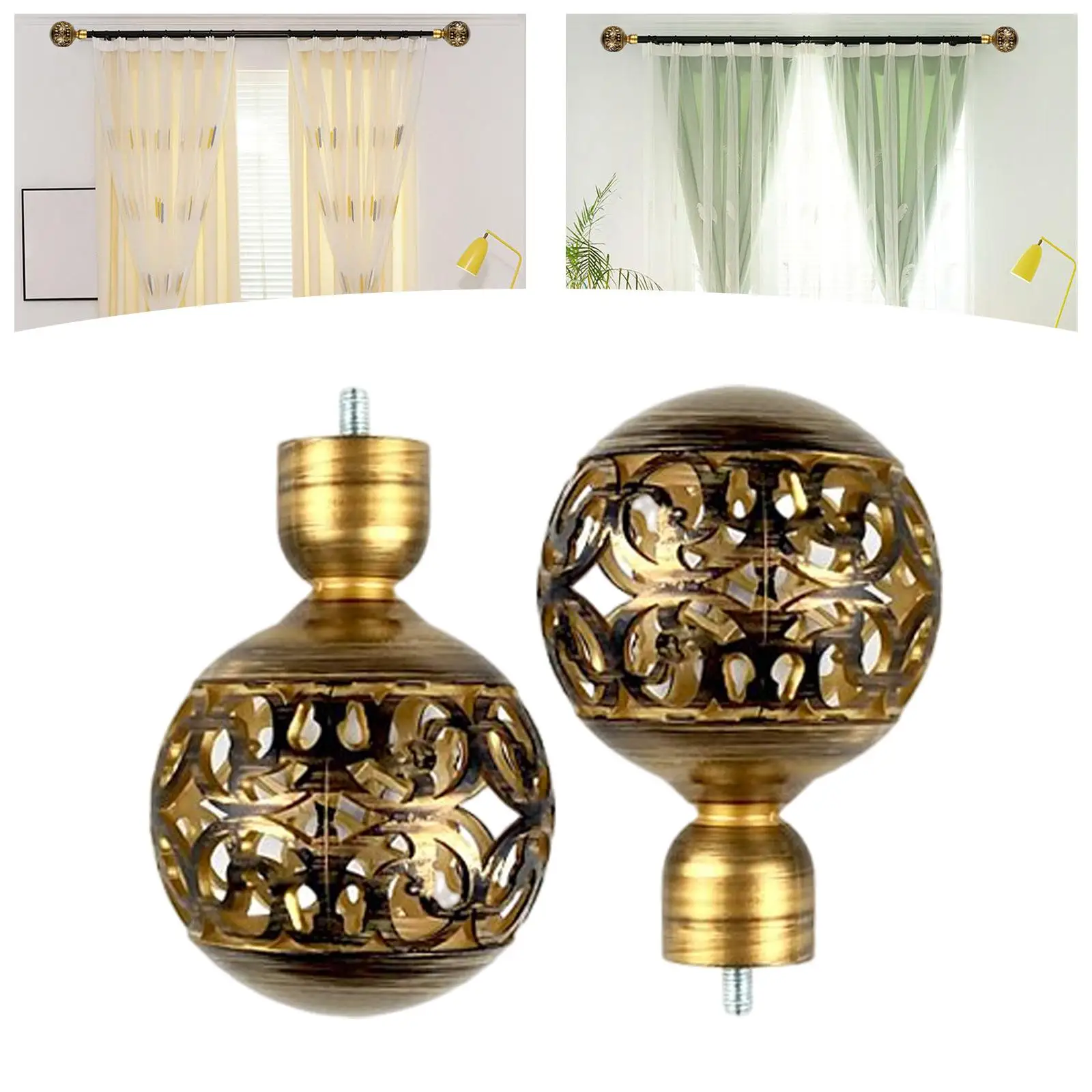 Bronze Curtain Rod Finials