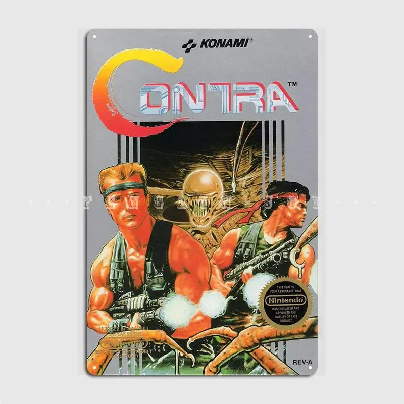 Contra-Nes-Box-Art-Metal-Plaque-Poster-Pub-Wall-Design-Poster-Tin-Sign ...