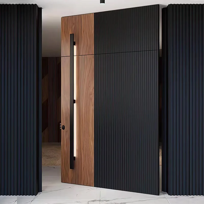 Customized cast aluminum villa double opening off-axis door broken ...