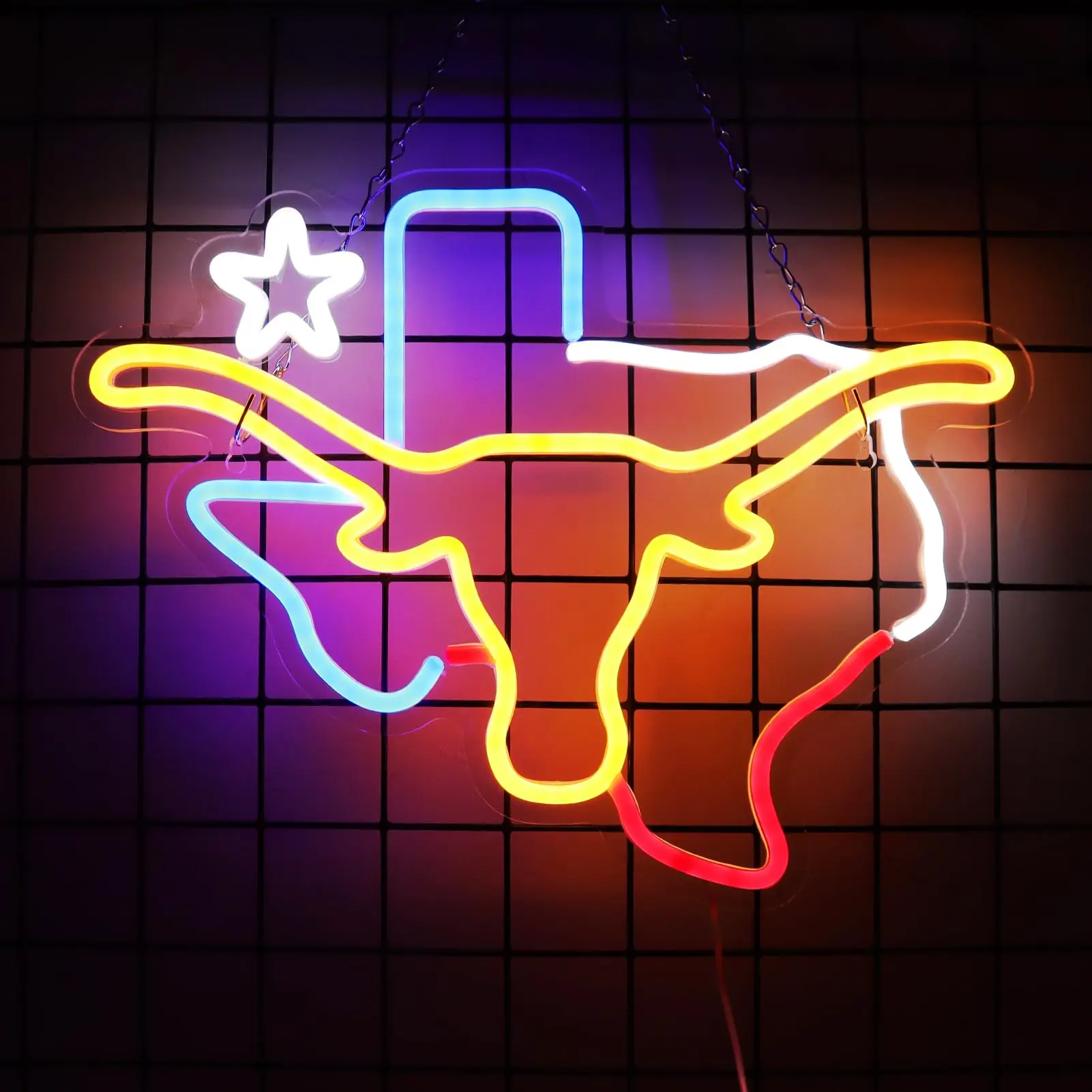 TEXAS-Neon-Sign-for-Wall-Decor-LED-Bull-Neon-Light-Signs-Cow-Neon-Signs ...