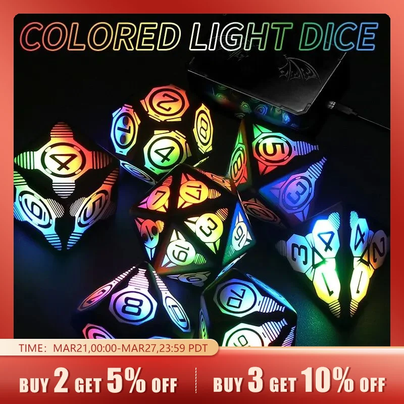 Dice Rechargeable Magnetic Board Game Cool Run Explosion LED Light Toy ...