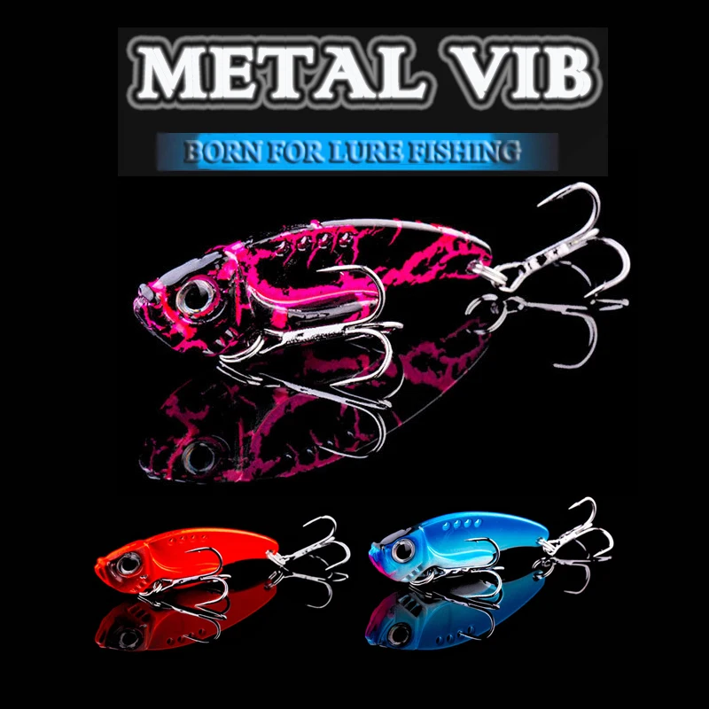 Metal VIB Fishing Lure, Jig Vibrate, Hard Bait, Spin Fishhook, Sinking ...