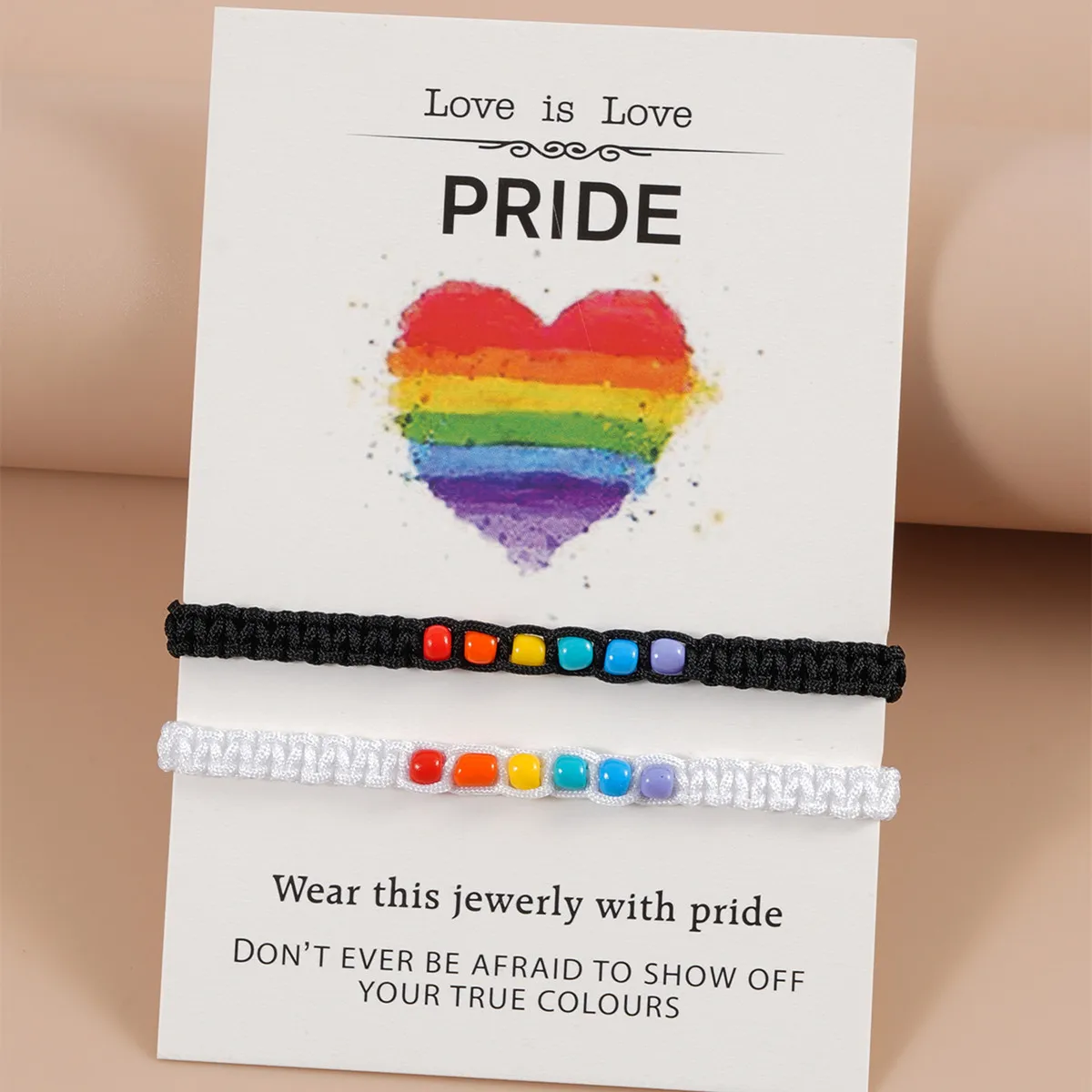 2Pcs Rainbow LGBT Pride Bracelet Set For Couples Lesbian Women ...