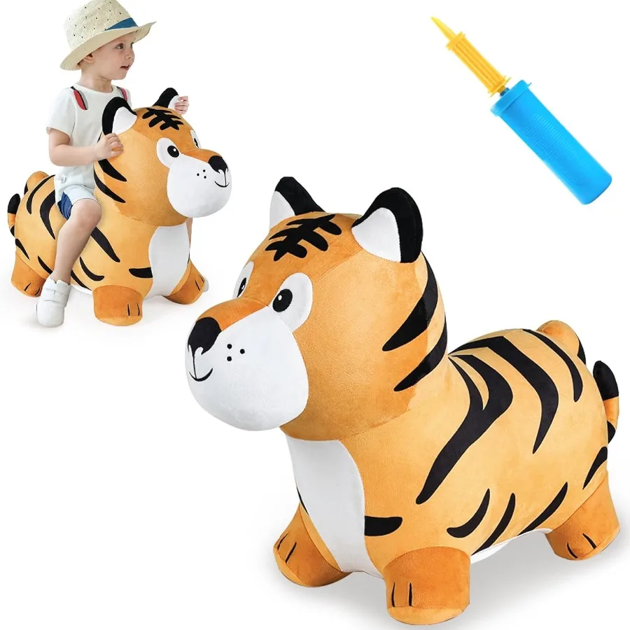 iPlay iLearn Bouncy Pals Tiger Hopper Toy for Toddlers: Inflatable ...