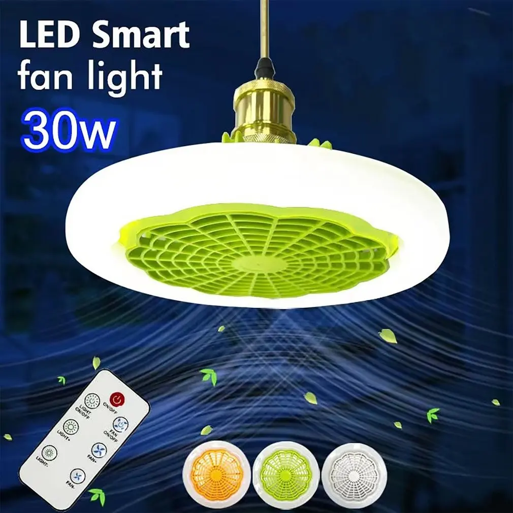 E27-LED-Ceiling-Fans-with-Light-Remote-Control-Dimmable-Ceiling-Lamp ...
