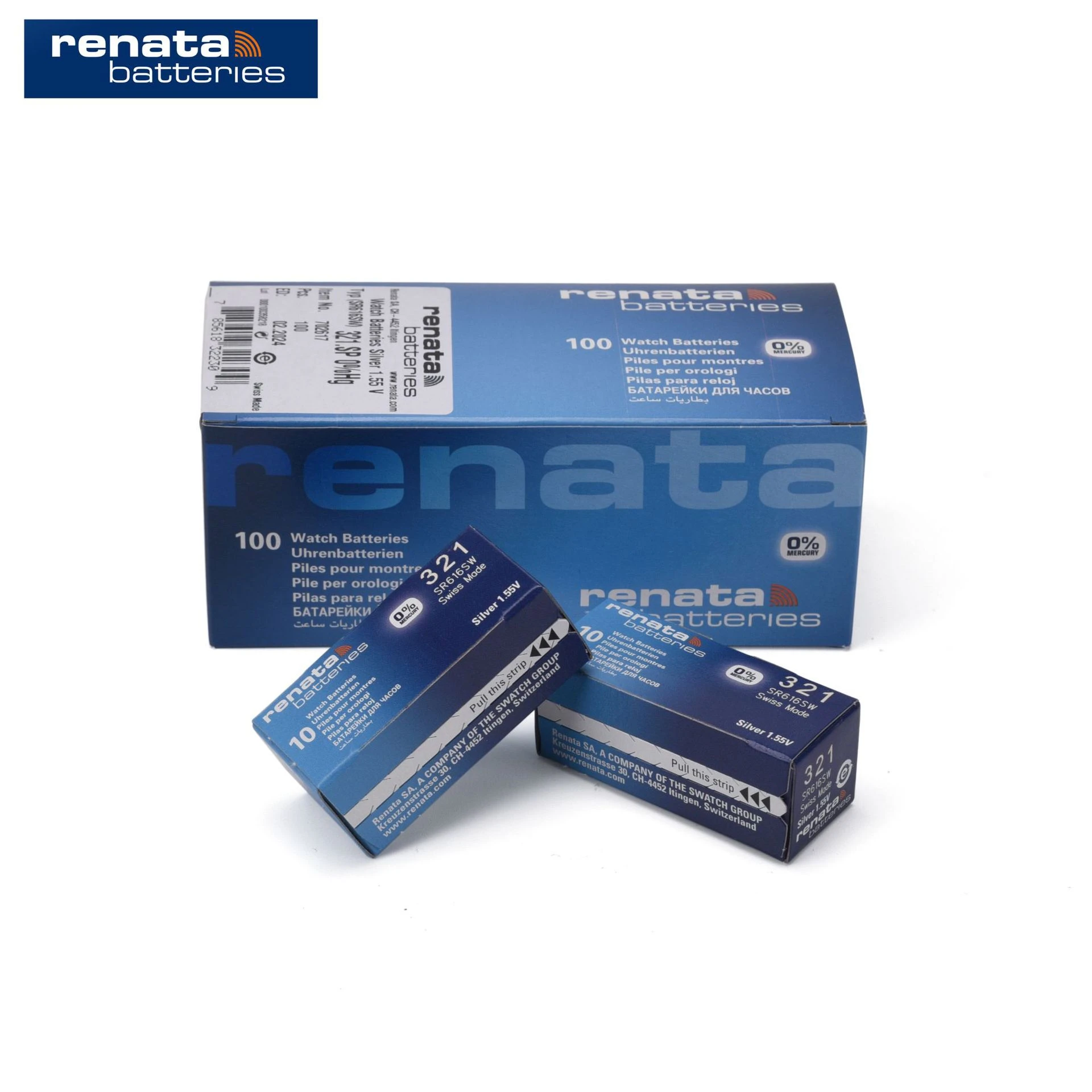 100Xrenata Silver Oxide Watch Battery 321 SR616SW 616 1.55V 100% ...