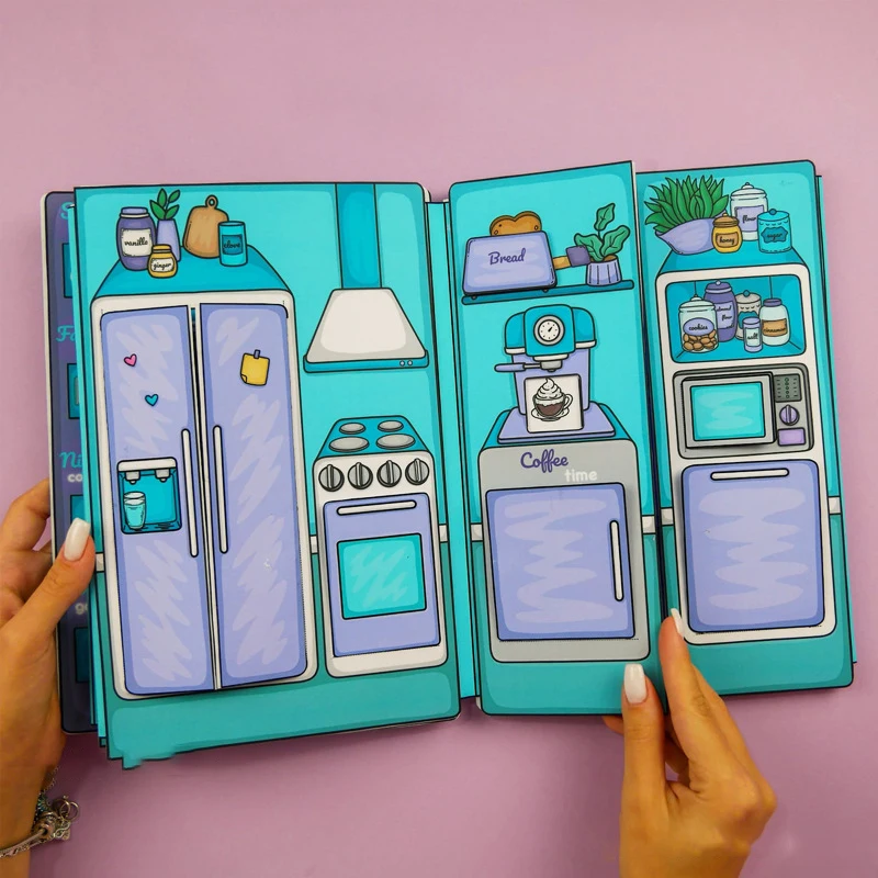 Winter-Family-Paper-Doll-Quiet-Book-Handmade-DIY-Sticker-Toy-Reusable ...