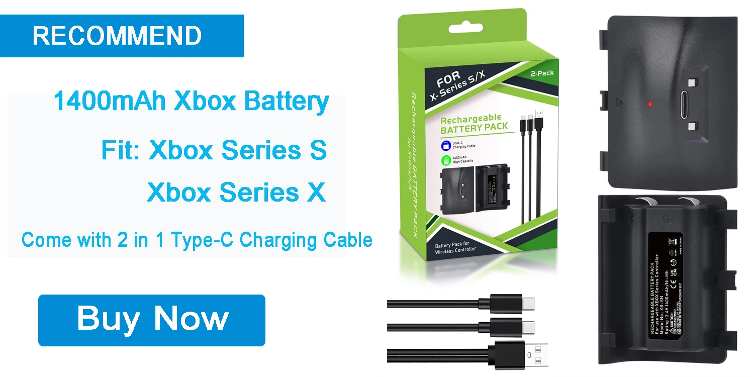 3 piles PCS - Batterie de secours pour manette sans fil Xbox One S-X ...