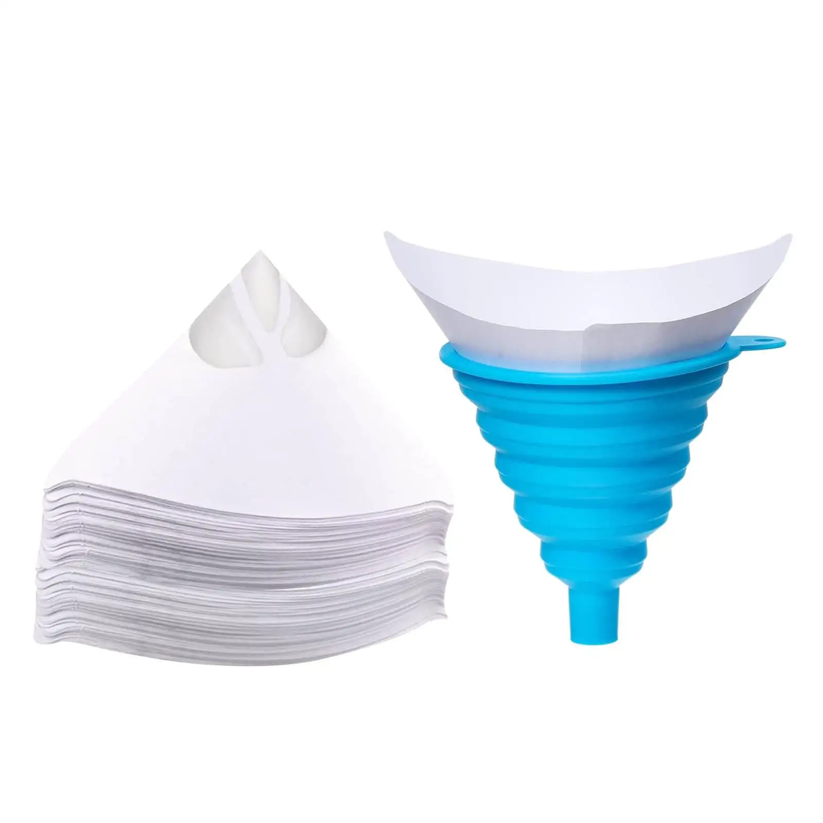 200x 150 Micron Paint Cone Paint Strainers and 1x Silicone Folding ...