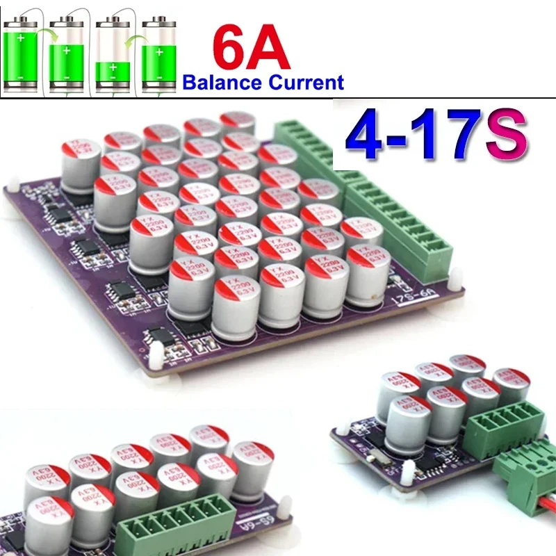 6A 0.01V 18650 Battery Active Equalizer Balancer Equalization Balancing ...