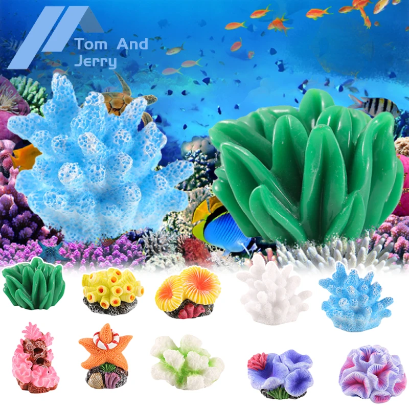 1PC-Colorful-Resin-Aquarium-Mini-Artificial-Coral-Reef-Decoration-Fish ...