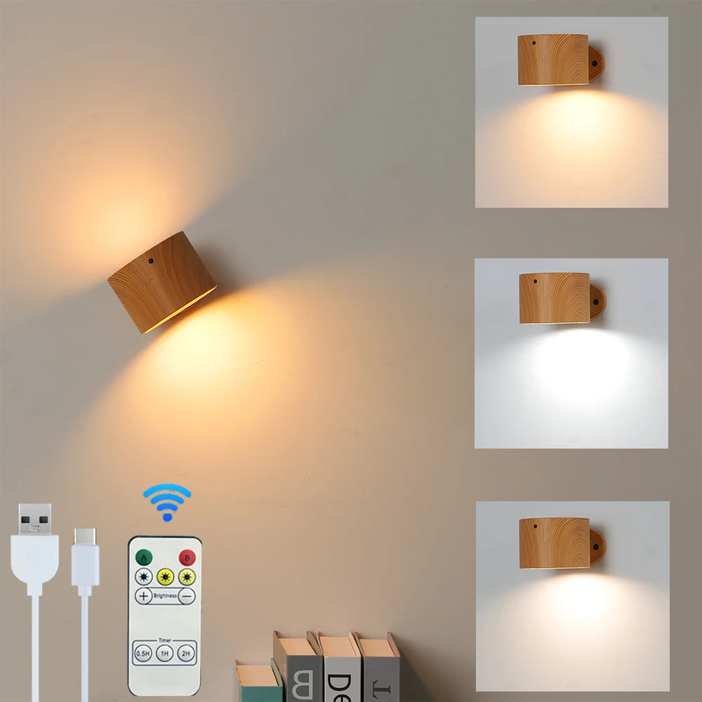 Led-Double-Head-Wall-Lamp-Touch-Control-Remote-360-Rotatable-USB ...