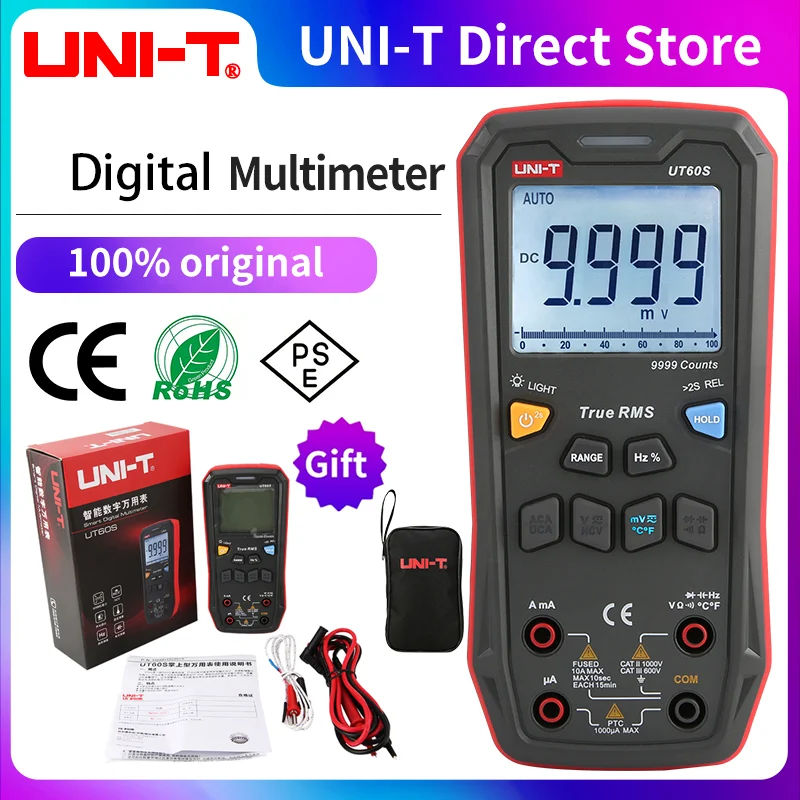 UNI-T-Smart-Digital-Multimeter-UT60S-UT60BT-1000V-AC-DC-Voltmeter ...