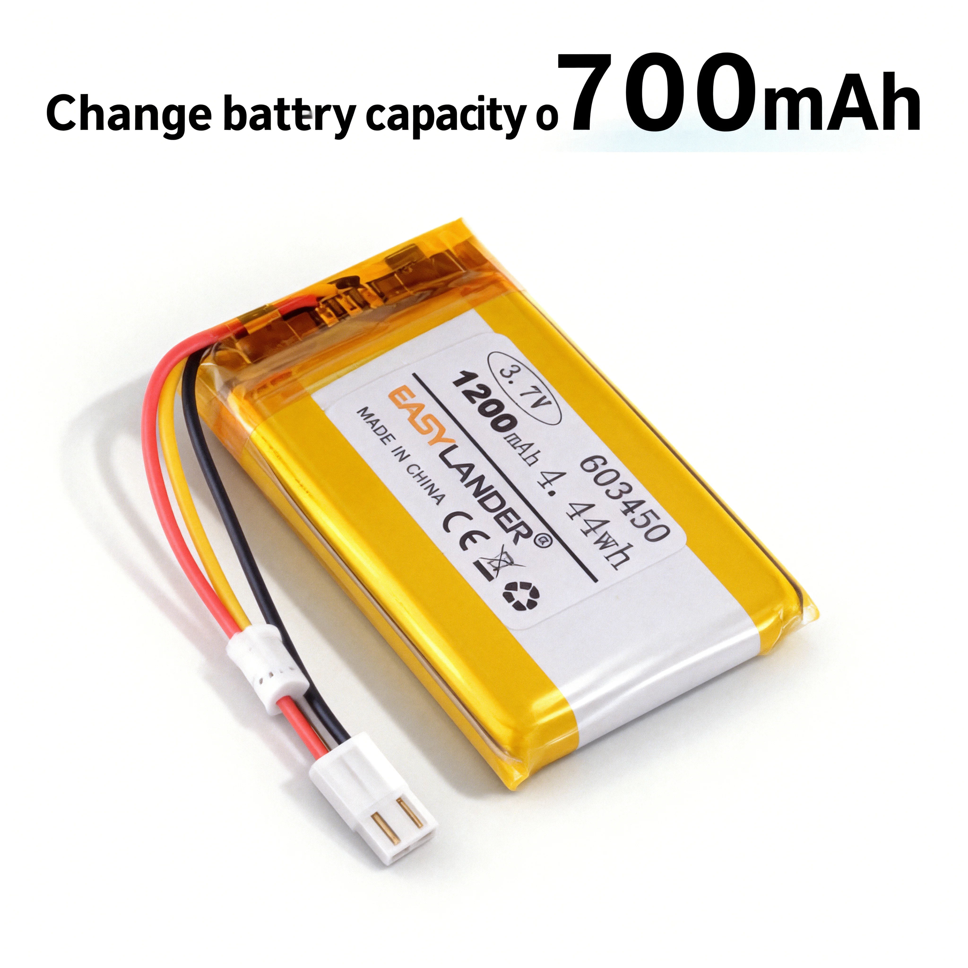 700mAh High Capacity JST2.0mm 3Pin 3.7V Lithium Lipo Polymer Battery ...