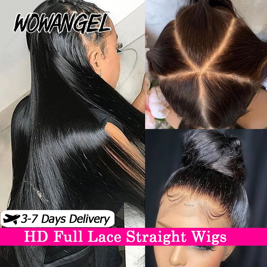 WowAngel HD Full Lace Wig All Skins Melted Human Hair Wig 26in Straight ...