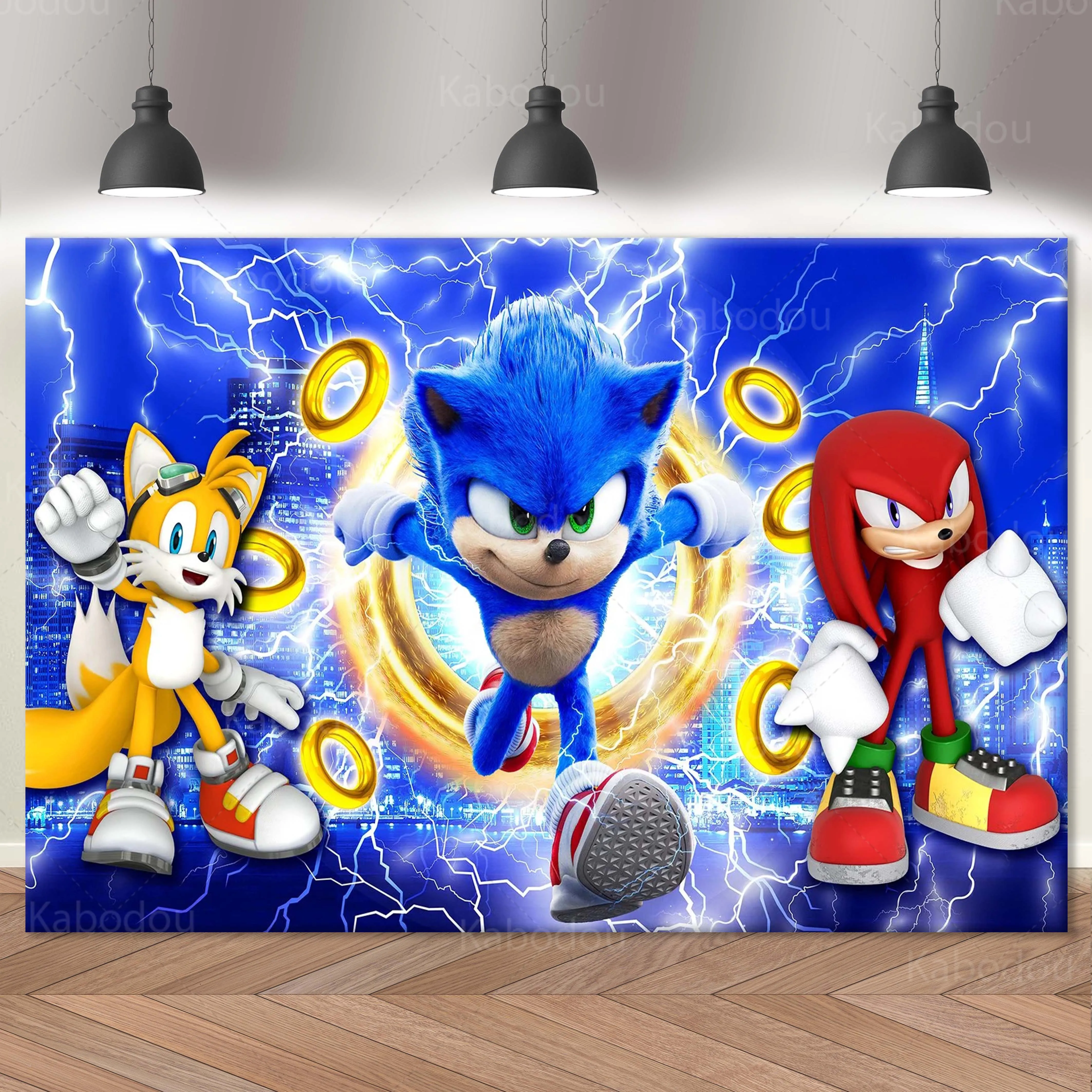 Fondo-azul-de-Sonic-para-ni-os-decoraci-n-de-fiesta-de-cumplea-os-Fondo ...