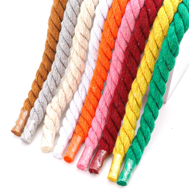 1Pair-1CM-Thicker-Round-Shoelaces-Quality-Colorful-Cotton-Shoelace ...