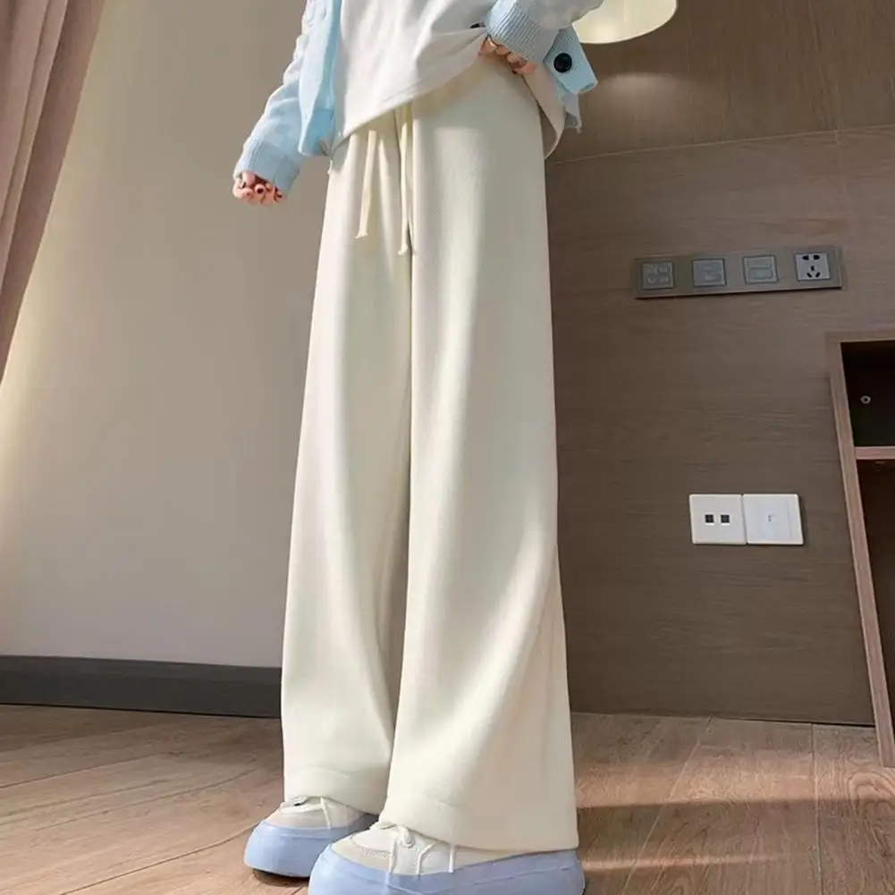 Autumn-Winter-Women-Solid-Color-Casual-Long-Pants-Elastic-High-Waist ...