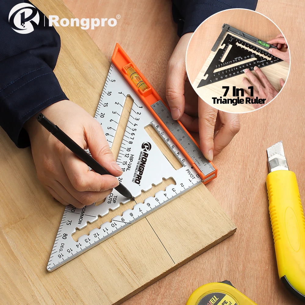 Rongpro-Aluminum-Alloy-Triangular-Ruler-Double-Scale-Miter-Framing ...