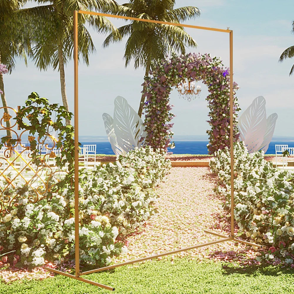 Wedding-Arch-Stand-with-Bases-Easy-Assembly-6-6x6-6-Feet-Square-Garden ...