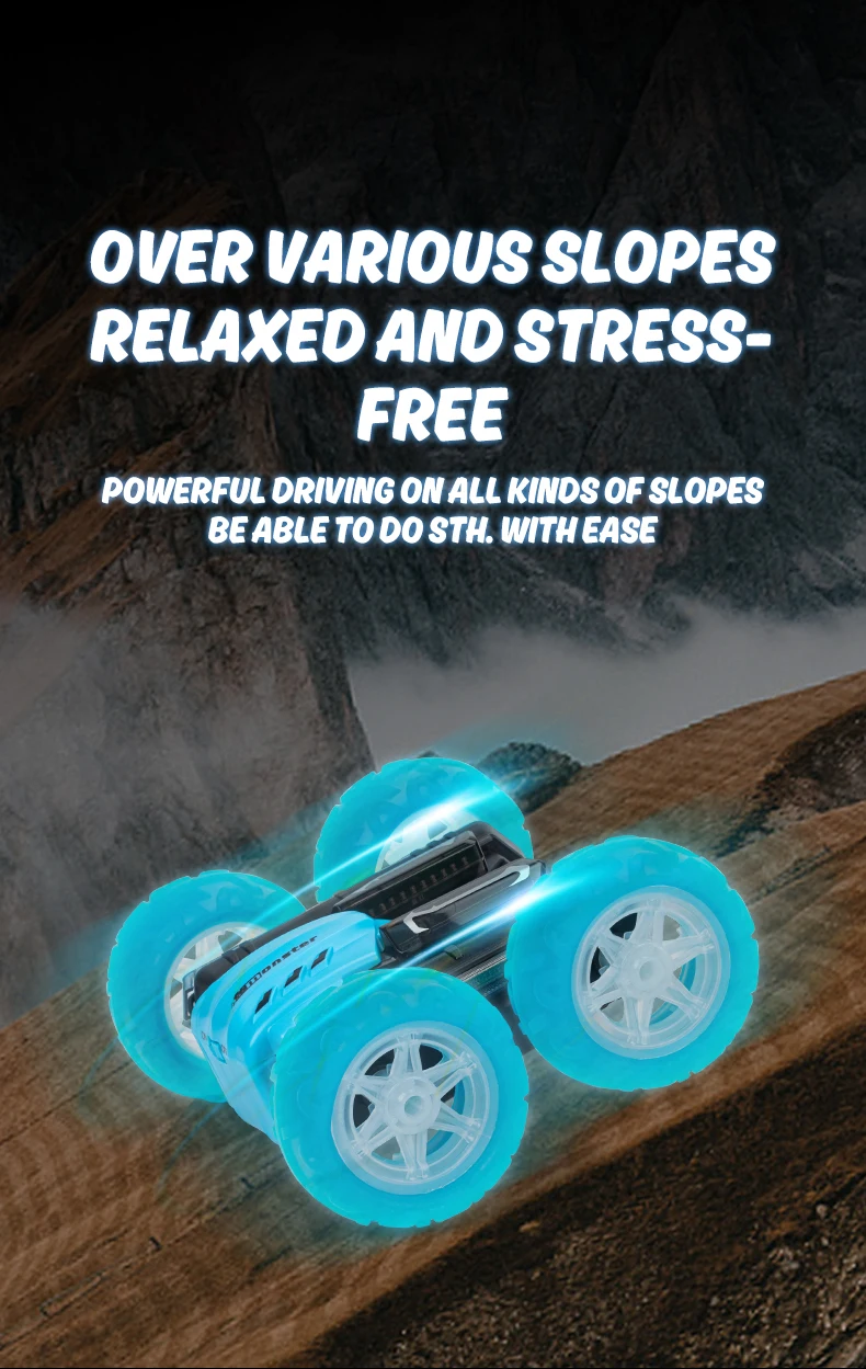 Voiture cascadeur télécommandée RC double face,version 2.4G,rotation à ...