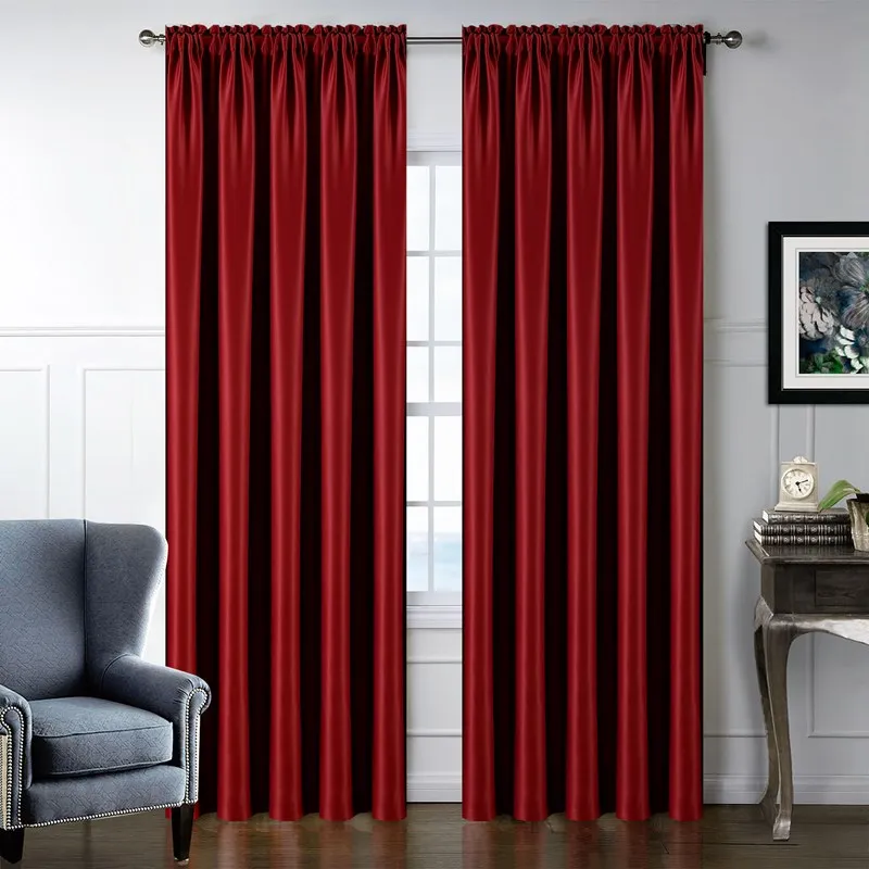 350cm-Height-90-95-Blackout-Room-Darking-Bedroom-Curtains-Red-Rod ...