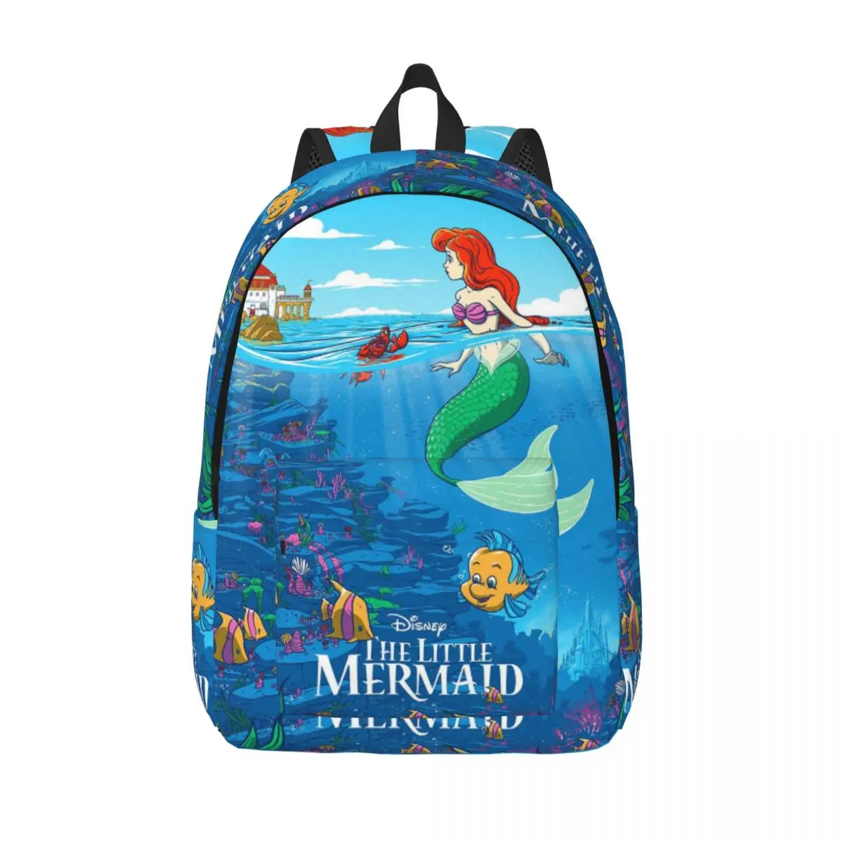 Custom 3D Print Little Mermaid Ariel Canvas Backpack for Girls Boys ...