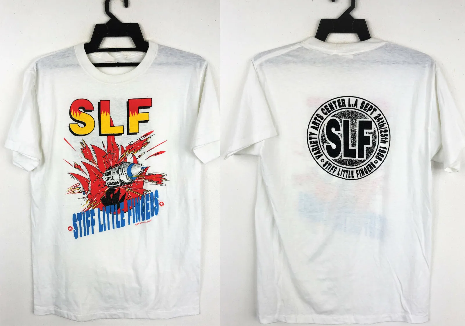 STIFF LITTLE FINGERS PUNK ROCK CONCERT TOUR T Shirt White All Size ...